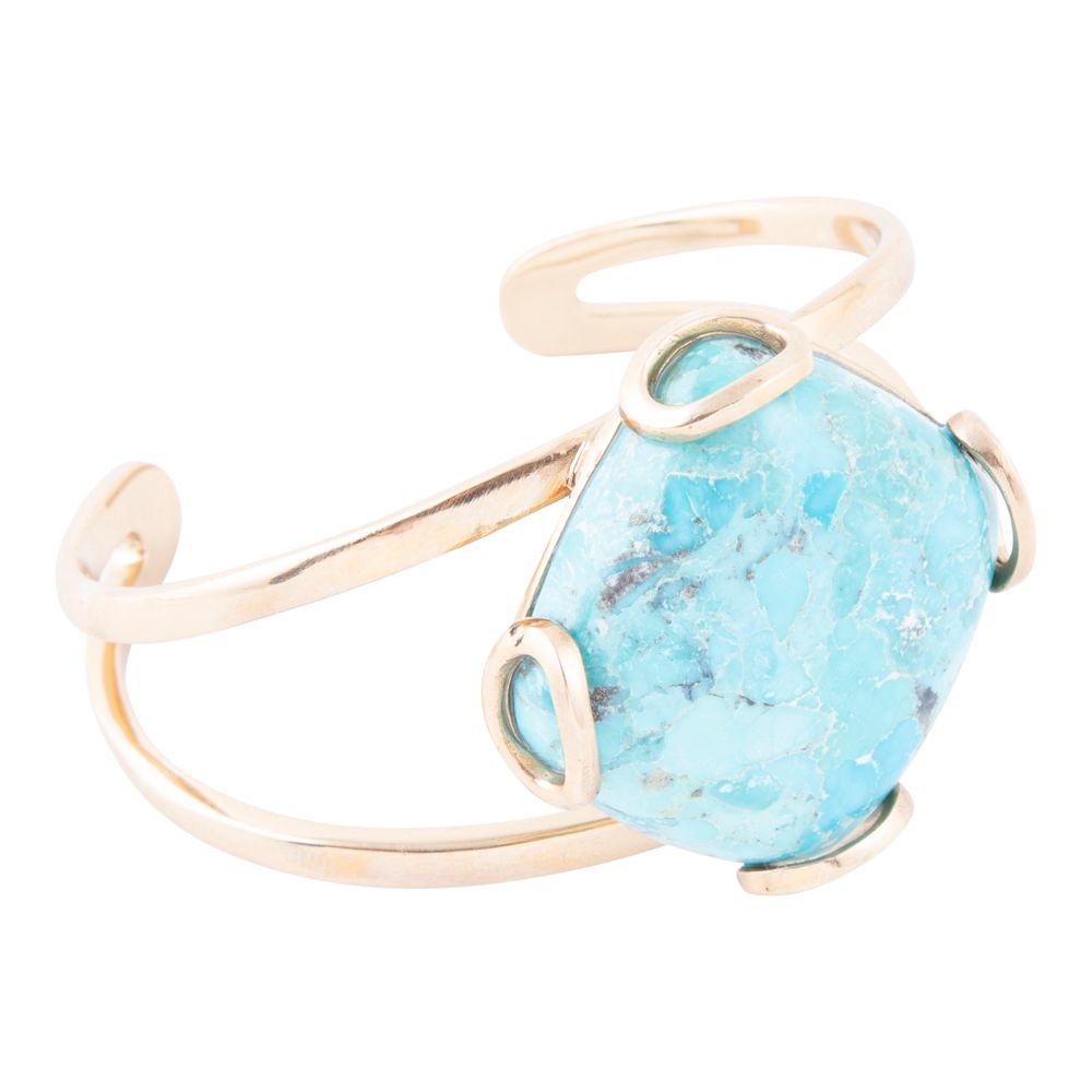 Blue Turquoise Rhombus Statement Cuff Bracelet – Barse Jewelry