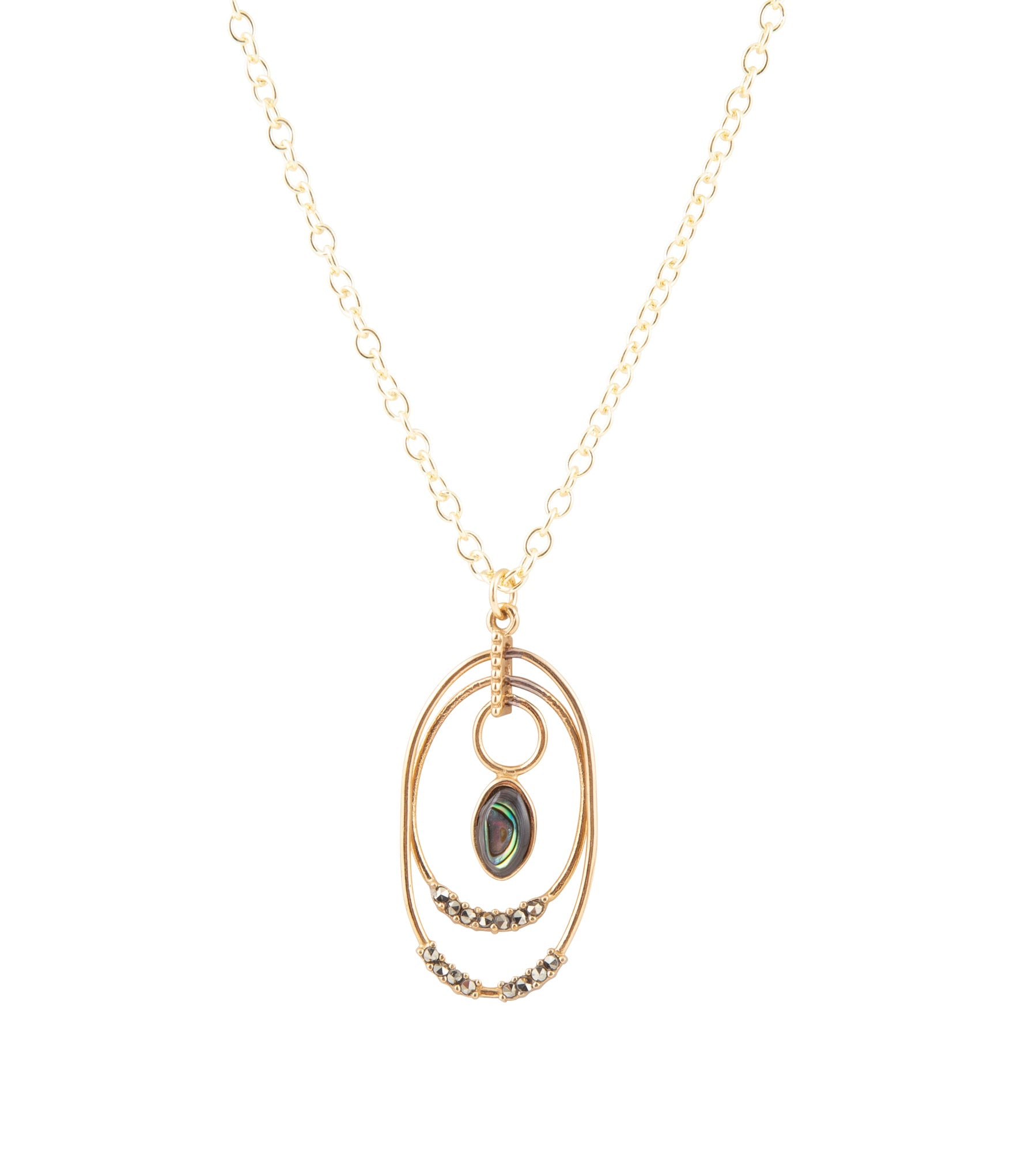Henley Blue Abalone Golden Pendant Necklace – Barse Jewelry