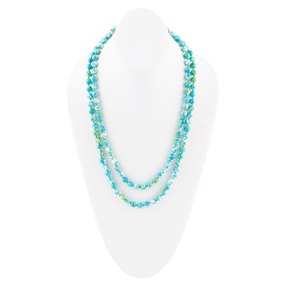 Immeasurable Ocean jade Blue Knotted Necklace – Barse Jewelry