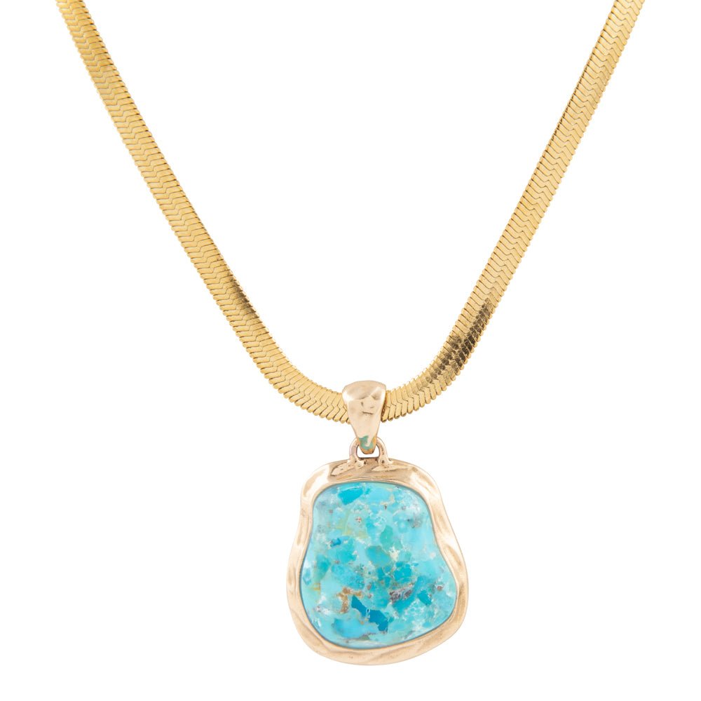 Turquoise Baron Snake Chain Pendant Necklace – Barse Jewelry