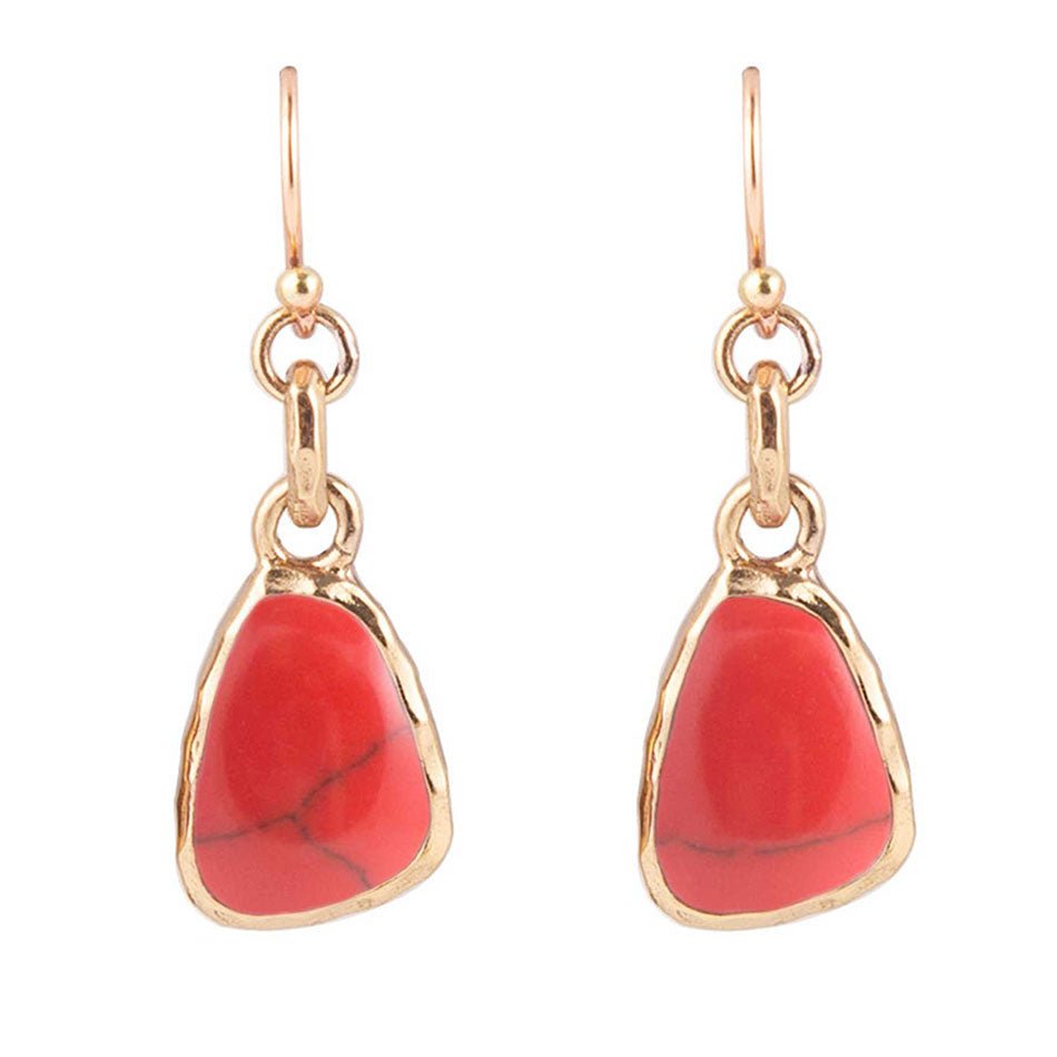Bronze Red Howlite Earring – Barse Jewelry