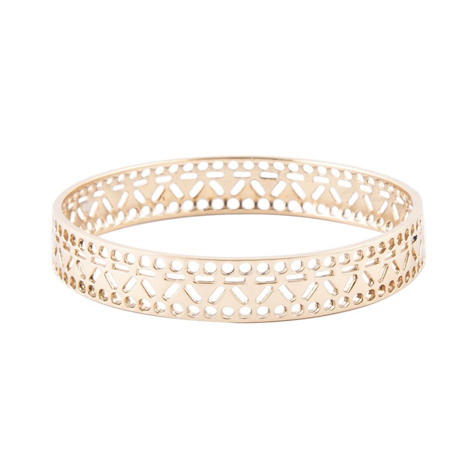 Cut it Out Bangle Golden Bracelet – Barse Jewelry