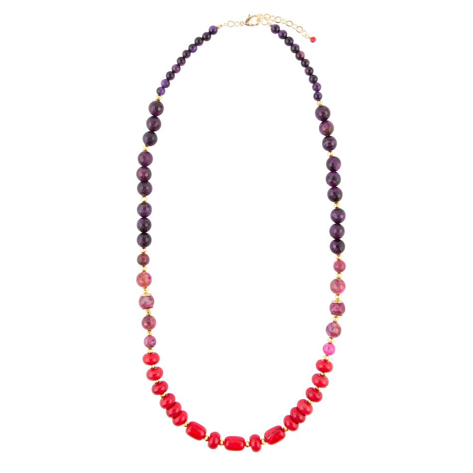 Le Rouge Red Magnesite Multi-Stone Long Necklace – Barse Jewelry
